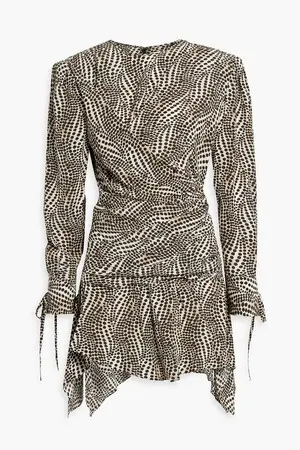 Isabel Marant Étoile Inotilia Wrap-effect Printed Mini Dress - Animal Print