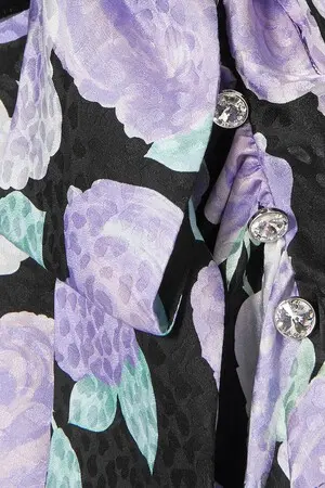 Miu Miu Crystal-embellished Ruffled Floral-print Silk-jacquard Maxi Dress