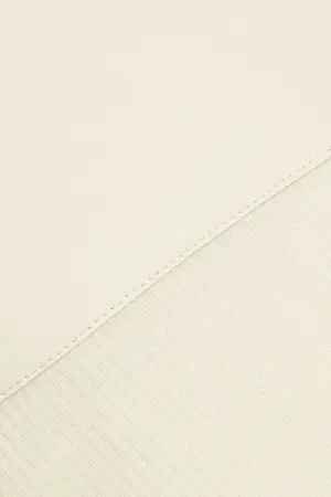 Chloé One-sleeve Leather And Ribbed Wool Midi Dress