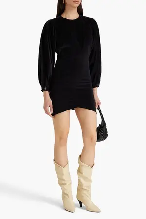 Isabel Marant Étoile Dilavio Gathered Cotton-velvet Mini Dress