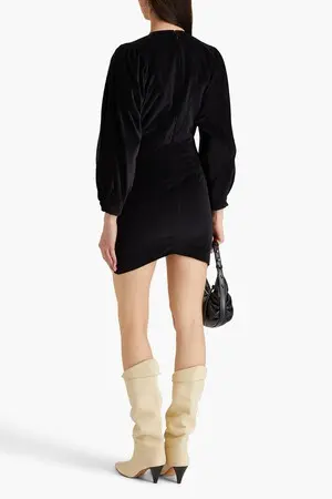 Isabel Marant Étoile Dilavio Gathered Cotton-velvet Mini Dress