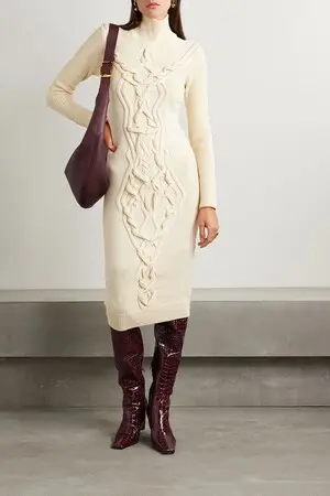 Isabel Marant Étoile Adrienne Cable-knit Merino Wool-blend Midi Dress