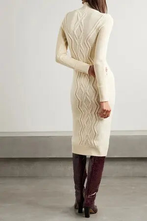 Isabel Marant Étoile Adrienne Cable-knit Merino Wool-blend Midi Dress