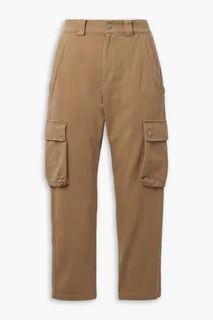 Isabel Marant Evalia Cropped Cotton-twill Straight-leg Pants - Light Brown