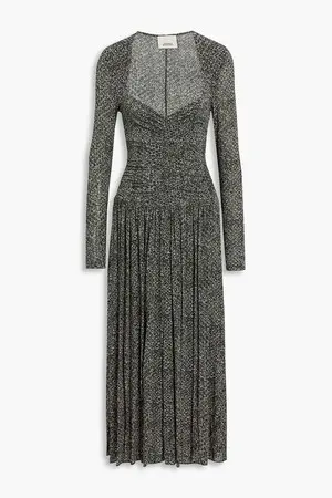 Isabel Marant Étoile Jenny Pleated Printed Stretch-jersey Midi Dress