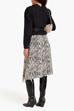 Isabel Marant Étoile Cacia Zebra-print Crepe De Chine Midi Skirt