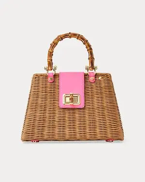 Lilly Pulitzer® Leena Wicker Top Handle Bag