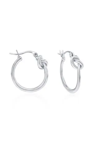 DONATELLO GIAN Knotted Hoop Earrings - Silver