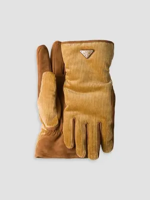 Prada Corduroy Gloves - Yellow