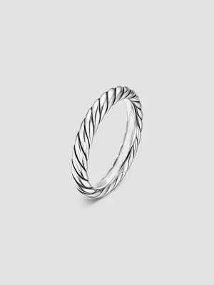 David Yurman Cable Band Ring In Sterling 3.4mm