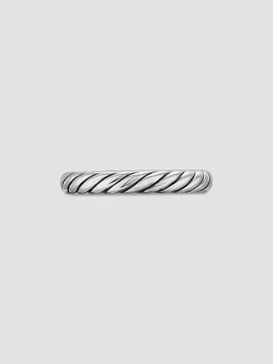 David Yurman Cable Band Ring In Sterling 3.4mm