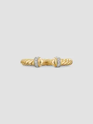 David Yurman Cable Band Open Ring In 18k Yellow Gold