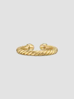 David Yurman Cable Band Open Ring In 18k Yellow Gold
