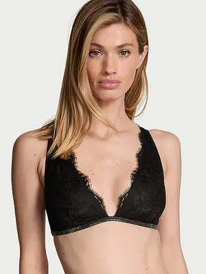 Victoria's Secret Dream Angels Twinkle Lace Triangle Bra Black