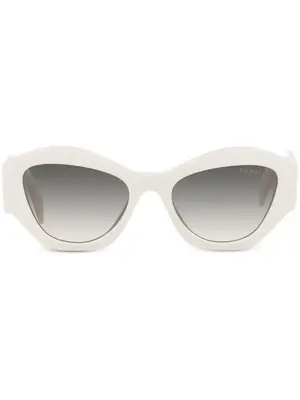 Prada Curved Cat-eye Frame Sunglasses - White