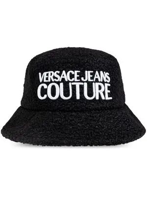 Versace Embroidered Logo Bucket Hat - Black