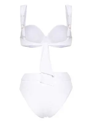 NOIRE SWIMWEAR Nikki Snakeskin-effect Bikini Set - White