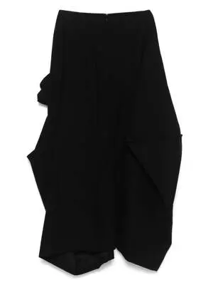 Yohji Yamamoto 3d-appliqué Midi Skirt