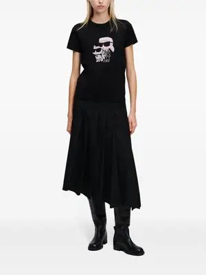 Karl Lagerfeld Ikon Choupette Rhinestone T-shirt - Black