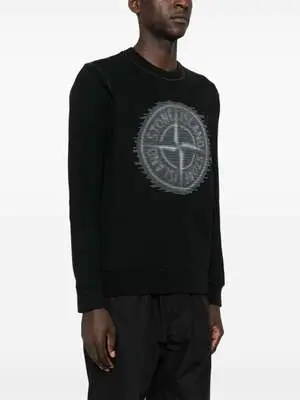 Stone Island Organic-cotton Jersey Sweatshirt - Black