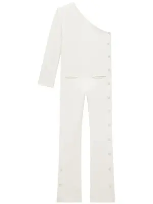COURREGES Asymmetric Crepe Jumpsuit - White