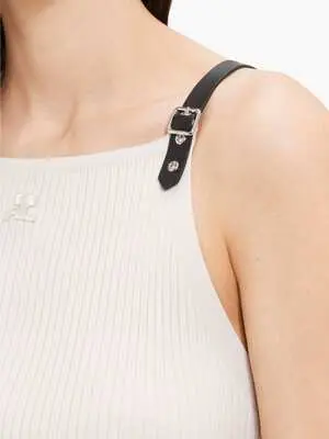 COURREGES Buckle-detail Ribbed Tank Top