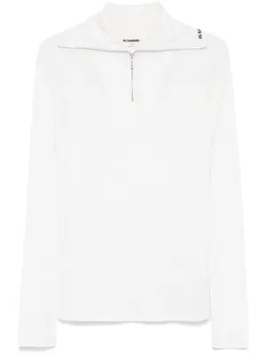 JIL SANDER Zip-up T-shirt - White