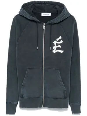 ÉTUDES STUDIO Logo-embroidered Zip-up Hoodie