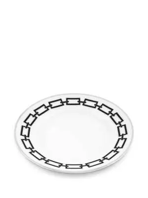 GINORI 1735 Catene Nero Dessert Plate - White