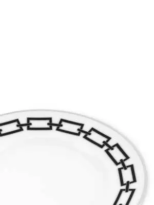 GINORI 1735 Catene Nero Dessert Plate - White