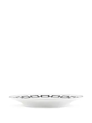 GINORI 1735 Catene Nero Dessert Plate - White