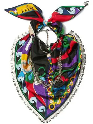 Emilio Pucci Marmo And Orchidee-print Silk Scarf