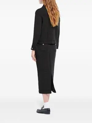 BARRIE Knitted Midi Skirt - Black