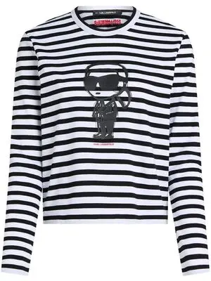 Karl Lagerfeld Ikon Striped T-shirt - Black