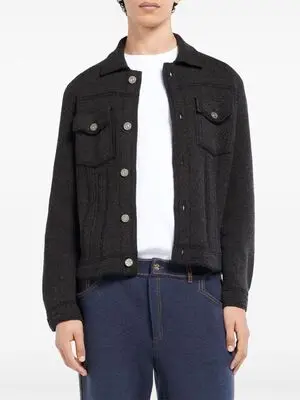 BARRIE Knitted Denim Jacket - Black