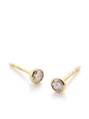 Monica Vinader 18kt Vermeil Solitaire Diamond Stud Earrings - Gold