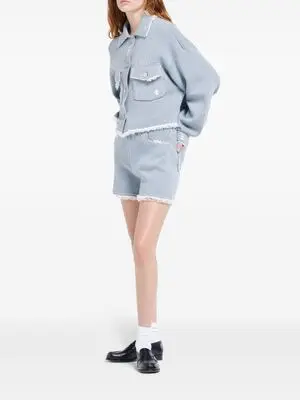 BARRIE Fine-knit Thigh-length Shorts - Blue
