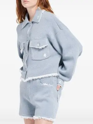BARRIE Fine-knit Thigh-length Shorts - Blue