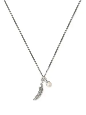 Emanuele Bicocchi Piuma Pendant Pearl Necklace - Silver