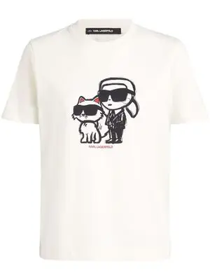 Karl Lagerfeld Ikon Sketch Duo T-shirt - White