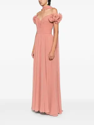 Elie Saab Silk Off-shoulder Dress