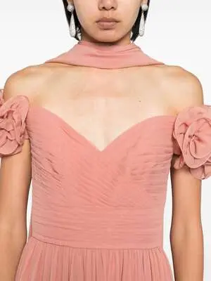 Elie Saab Silk Off-shoulder Dress