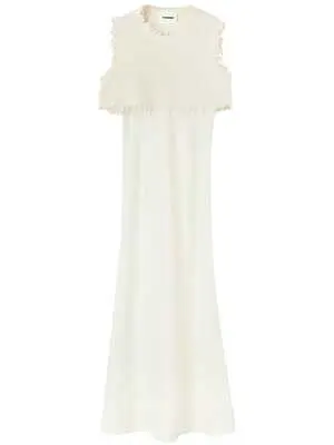 JIL SANDER Layered Wool-silk Blend Dress