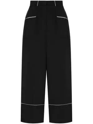 A.M.G. Contrast-piping Pajama Trousers