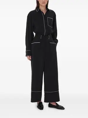A.M.G. Contrast-piping Pajama Trousers