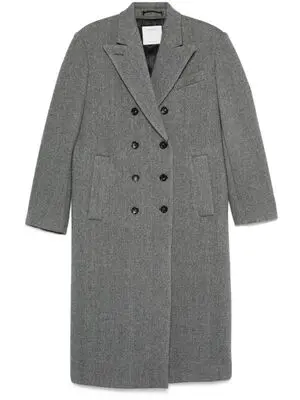 Sportmax Herringbone Virgin Wool Coat
