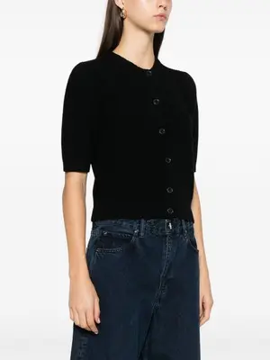 FRAME Short-sleeve Cardigan - Black