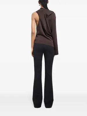 COURREGES Off-shoulder Light-knit Top - Brown