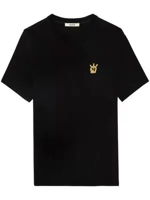 Zadig&Voltaire Logo-embroidered Organic Cotton T-shirt