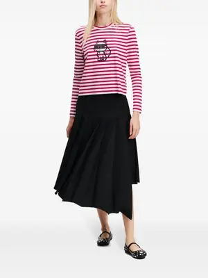Karl Lagerfeld Ikon Stripe-print T-shirt - Red